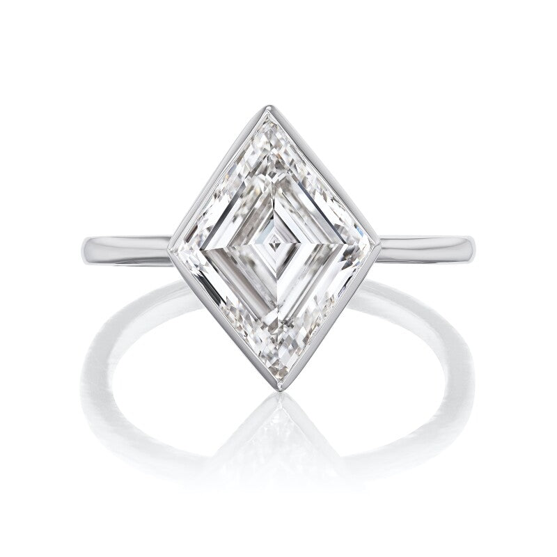 Bezel Set Lozenge Diamond Engagement Ring– Saray Jewelry NYC